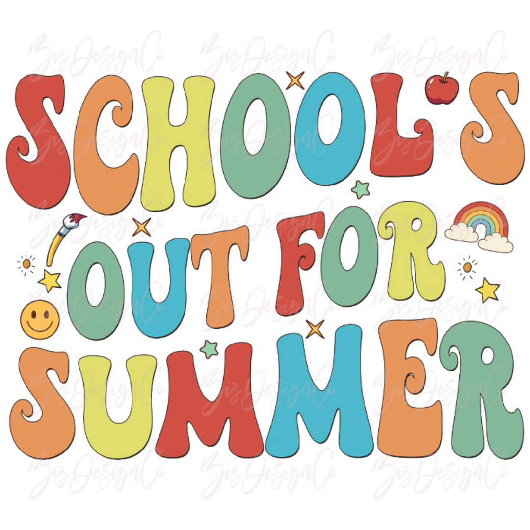 Schools Out for Summer Png, Retro Summer Sublimation Design Downloads ...