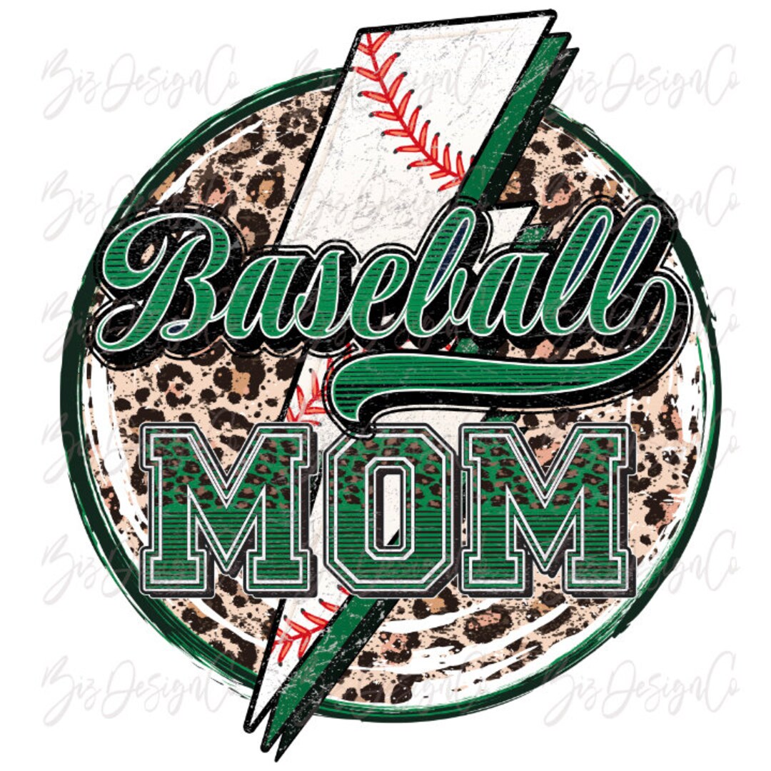 Green Baseball MOM Png, Cheetah Leopard Baseball Sublimation Designs ...