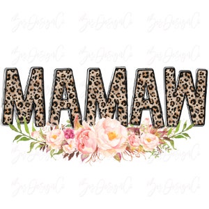 Floral Mamaw Sublimation Designs Downloads, Boho Grandma Sublimation ...