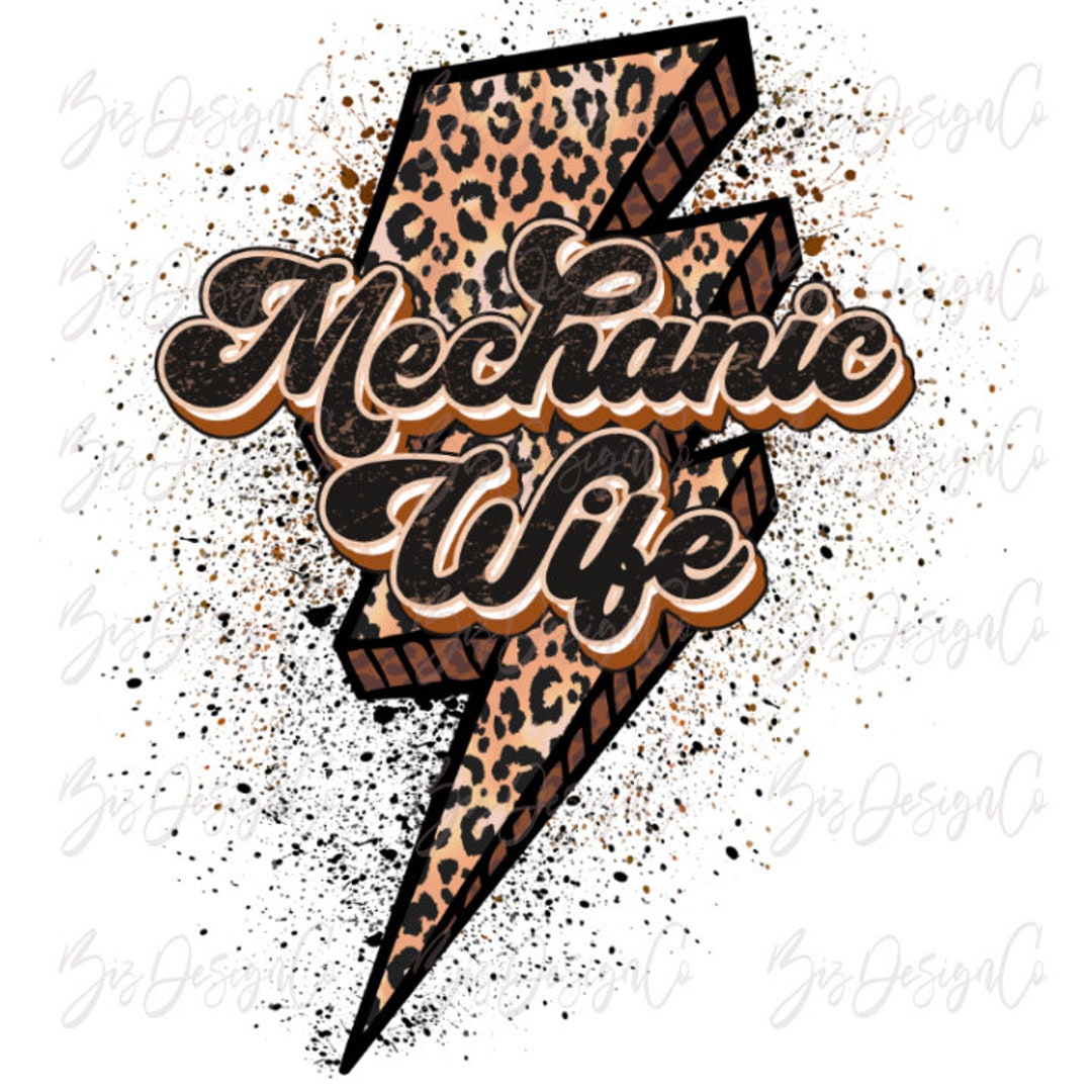 Mechanic Wife Sublimation Png File, Leopard Sublimation Designs ...