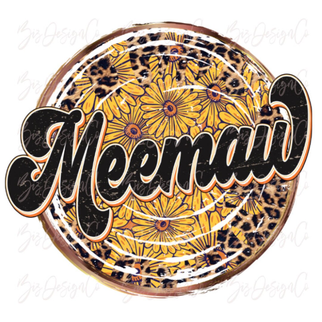 Meemaw Sunflower Png, RETRO Grandma Sublimation Designs Downloads ...