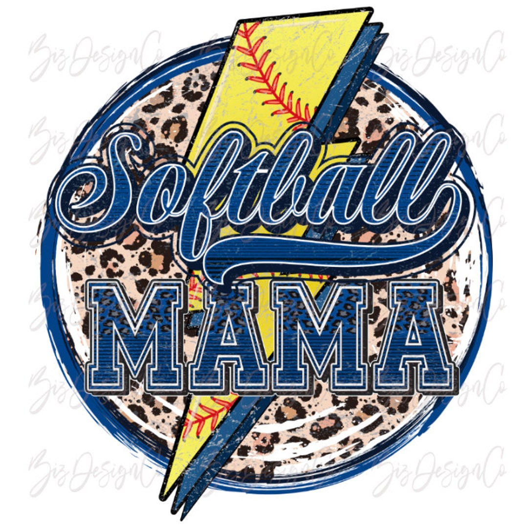 Blue Softball Mama Png, Cheetah Leopard Softball Sublimation Designs ...