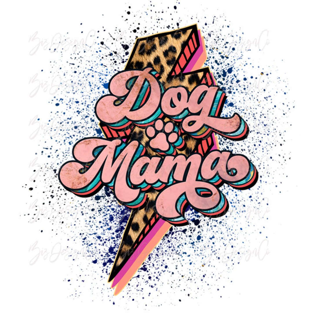 Retro Leopard Dog Mama Png, Mama Sublimation Designs Downloads, Funny ...