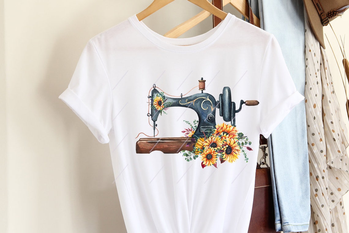 Watercolor Floral Sewing Machine Sublimation Design Downloads - Etsy