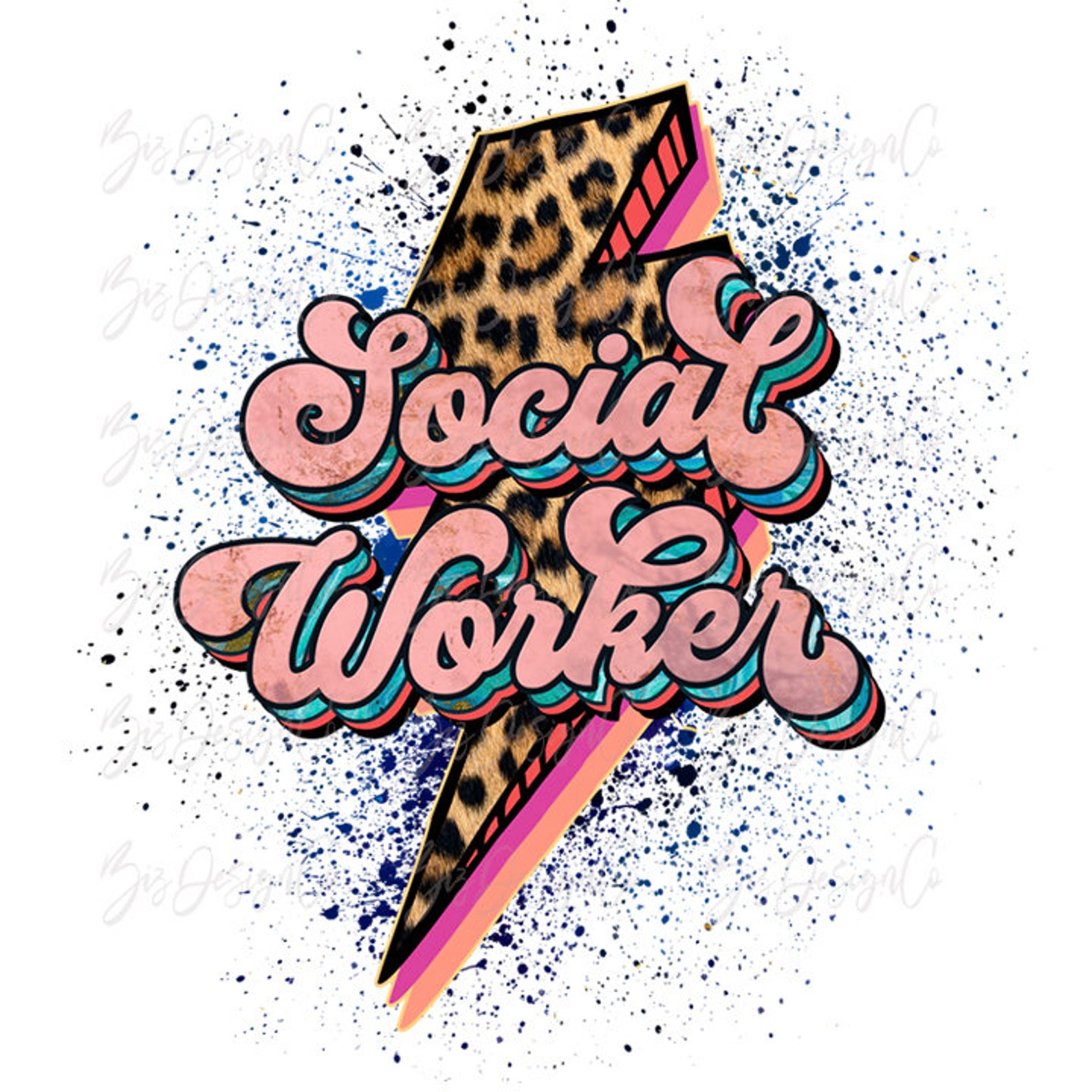 Social Worker Png Leopard Sublimation Designs Downloads - Etsy