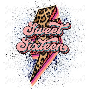 Sweet Sixteen Png, Leopard 16th Birthday Shirt Png, Pink Birthday Girl ...