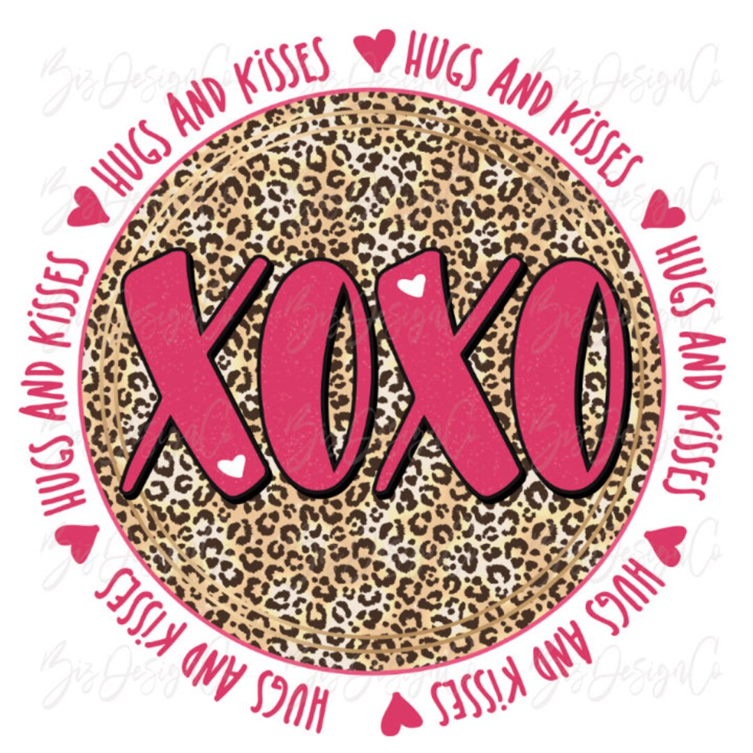 Xoxo Valentine Png, Leopard Pink Xoxo Png File for Sublimation Designs ...
