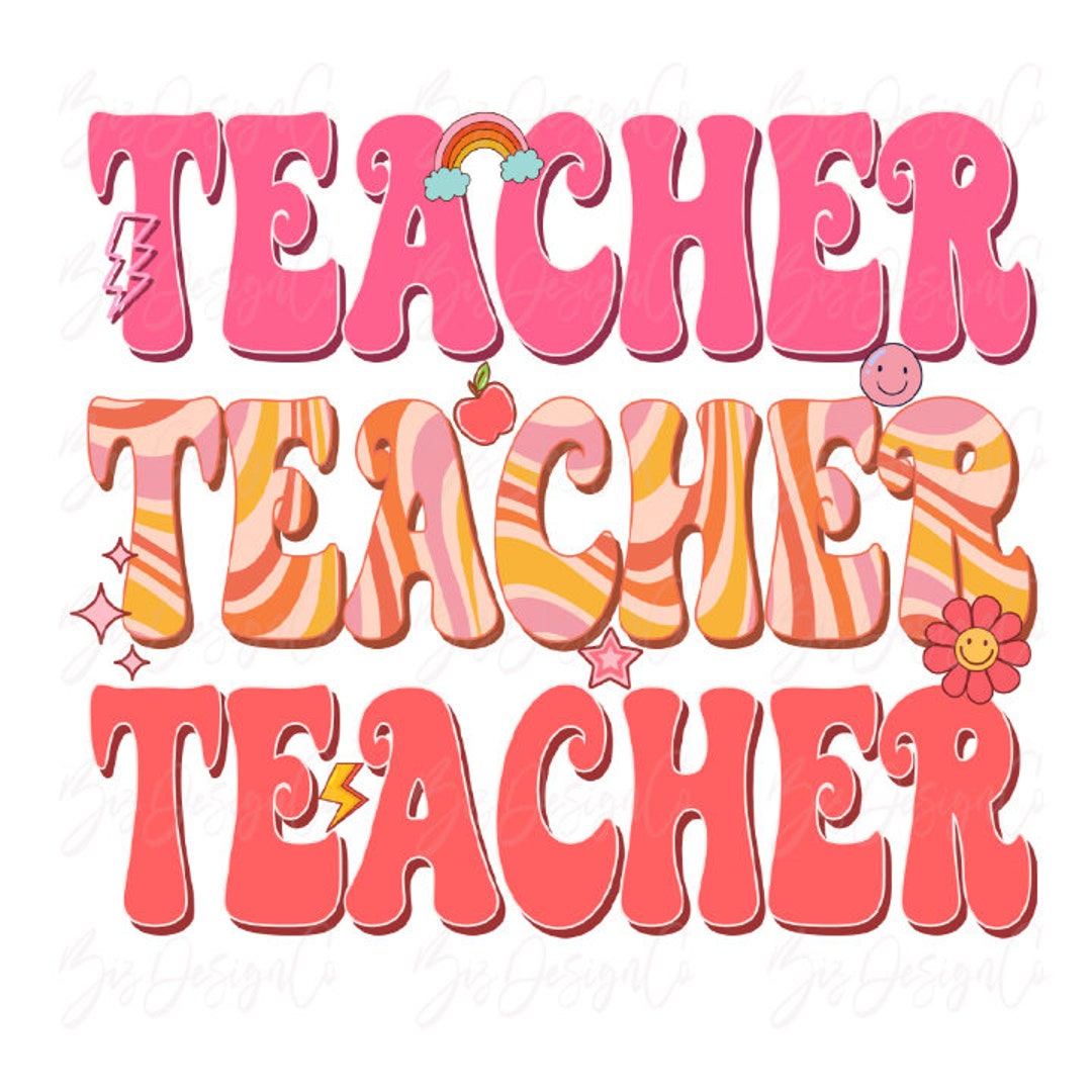 Retro Teacher Png, Back to School Sublimation Designs Downloads ...