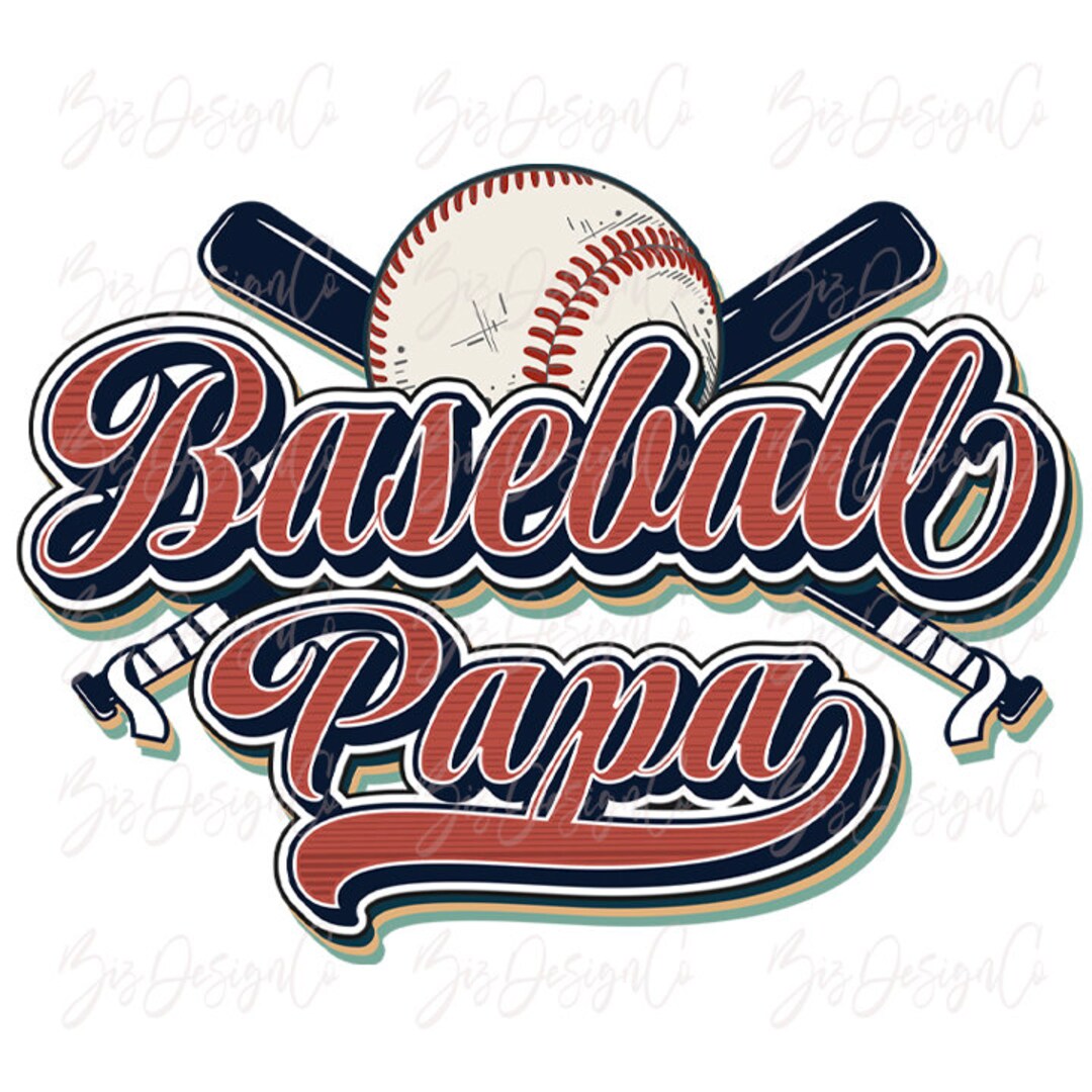 Retro Baseball Papa Png, Vintage Baseball Sublimation Designs Downloads ...