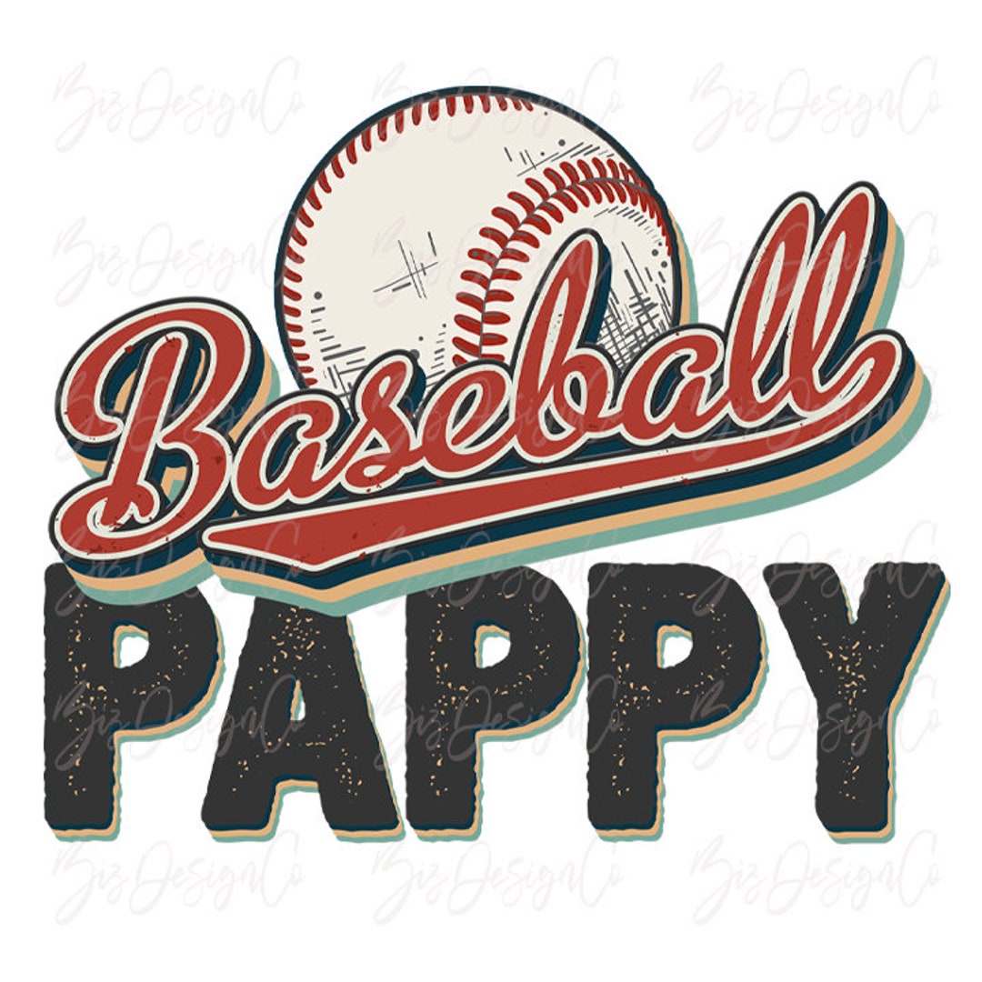 Retro Baseball Pappy Png, Vintage Baseball Sublimation Designs ...