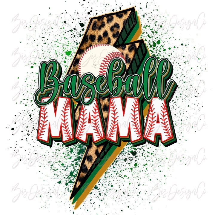 Green Baseball Mama Png Cheetah Leopard Baseball Sublimation - Etsy