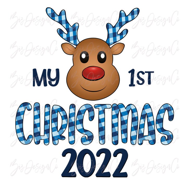 Baby My First Christmas Png Deer Boy Christmas PNG Blue - Etsy