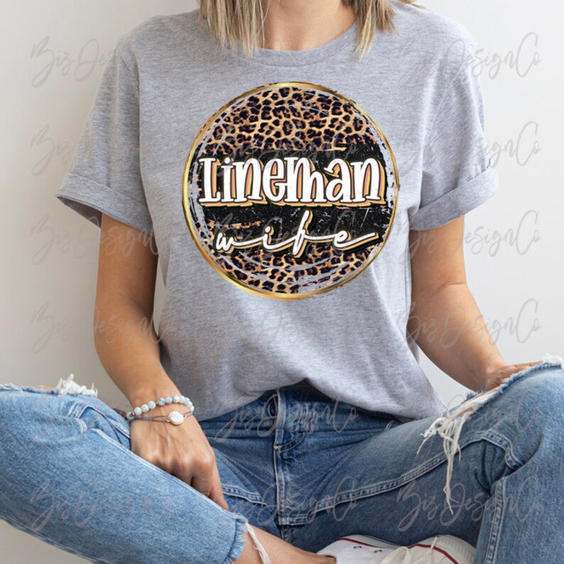 Lineman Wife Sublimation Png Leopard Sublimation Designs | Etsy