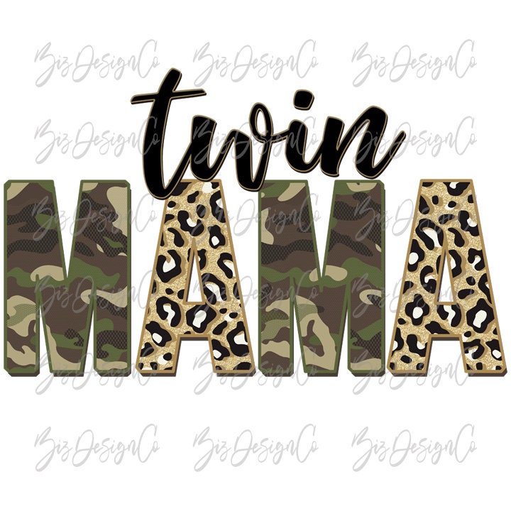 Twin mama png mama of both sublimation download Camo | Etsy