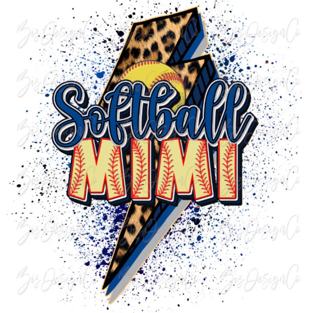 Blue Softball Mimi Png, Cheetah Leopard Softball Sublimation Designs ...