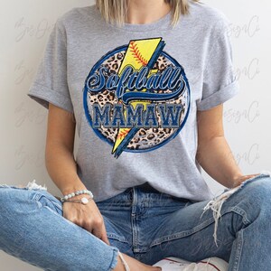Blue Softball Mamaw Png, Cheetah Leopard Softball Sublimation Designs ...