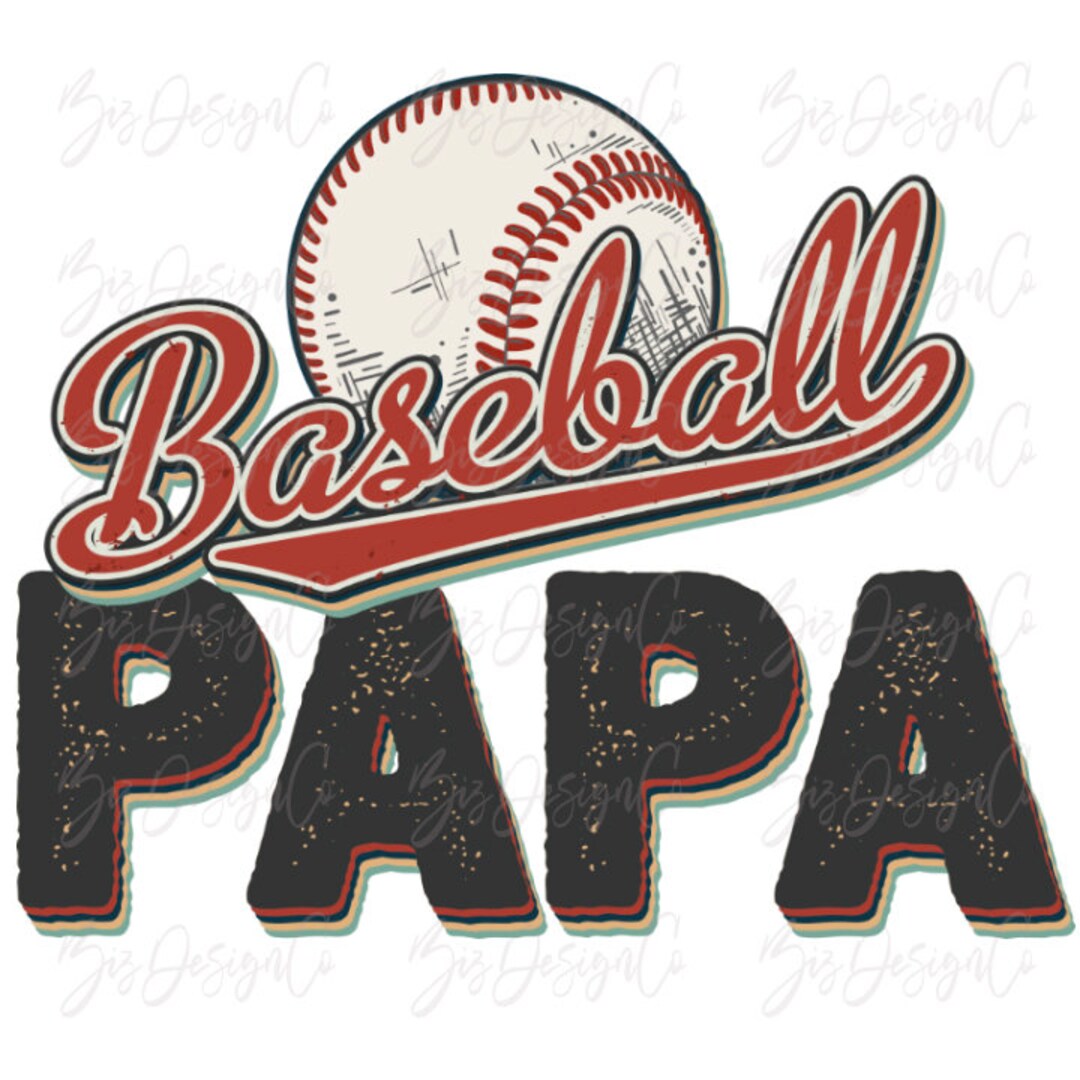 Retro Baseball Papa Png, Vintage Baseball Sublimation Designs Downloads ...