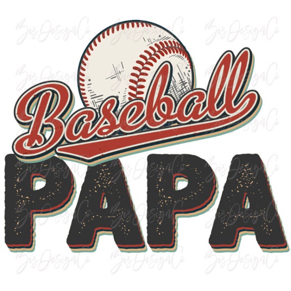 Retro Baseball Papa Png Vintage Baseball Sublimation Designs - Etsy