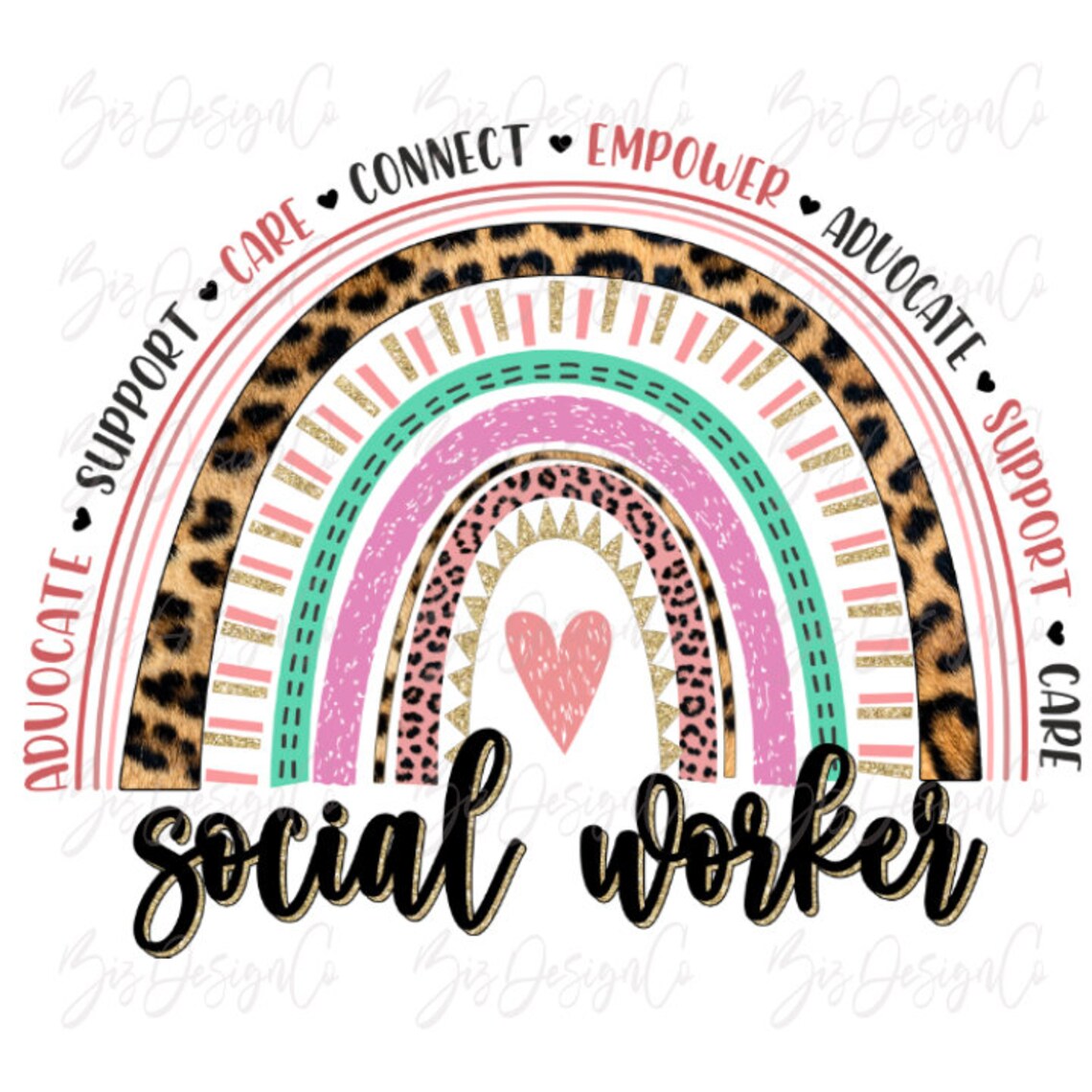 Social Worker Png Leopard Rainbow Sublimation Designs - Etsy