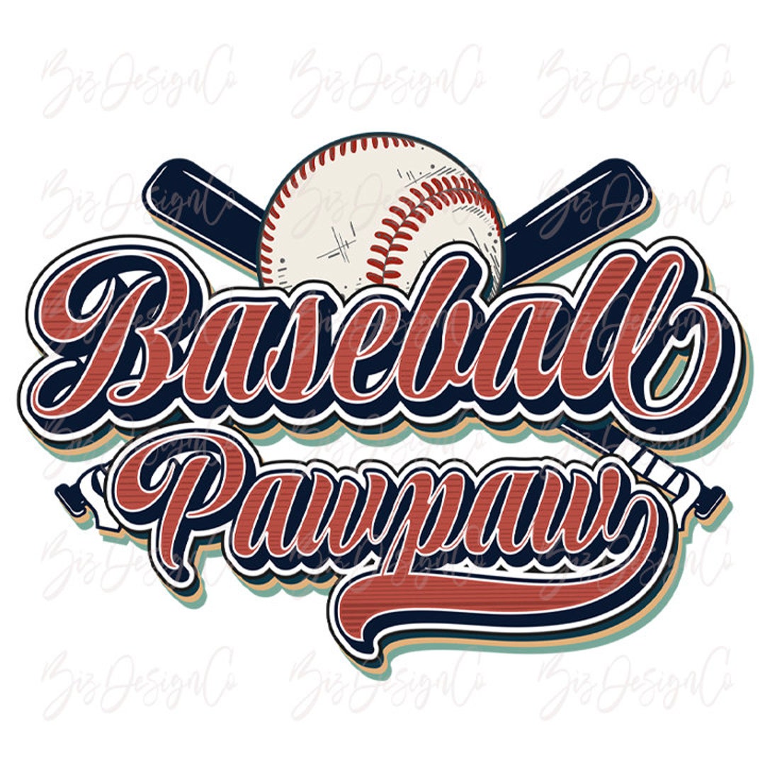 Retro Baseball Pawpaw Png, Vintage Baseball Sublimation Designs ...