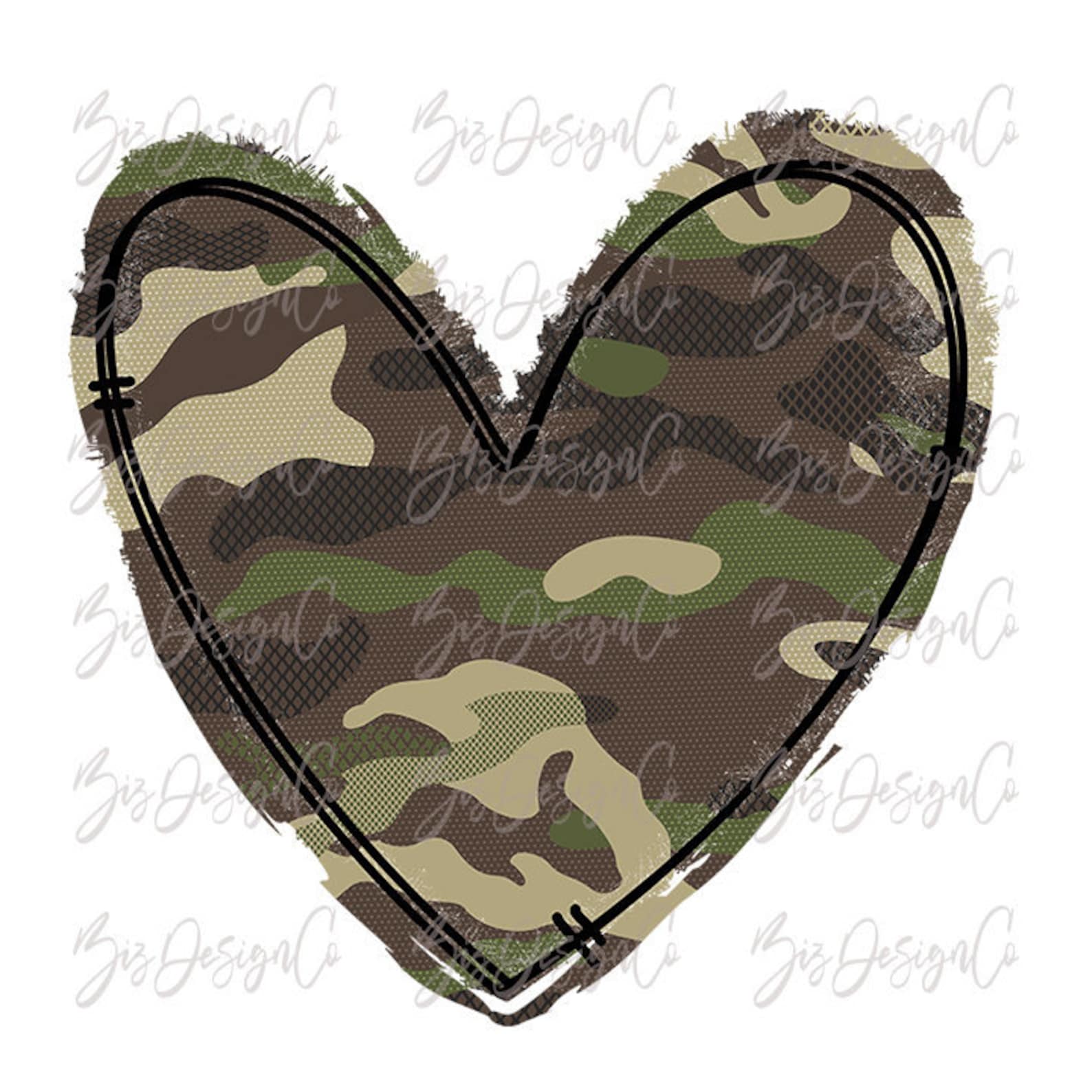 Camo Heart Png Camoflage Hearts Png Files Camo Heart - Etsy