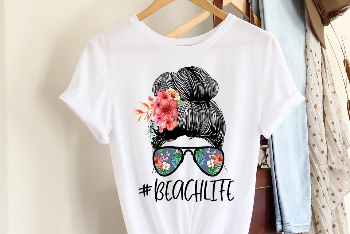 Floral Beach Life Sublimation Designs Downloads Skull Mom | Etsy