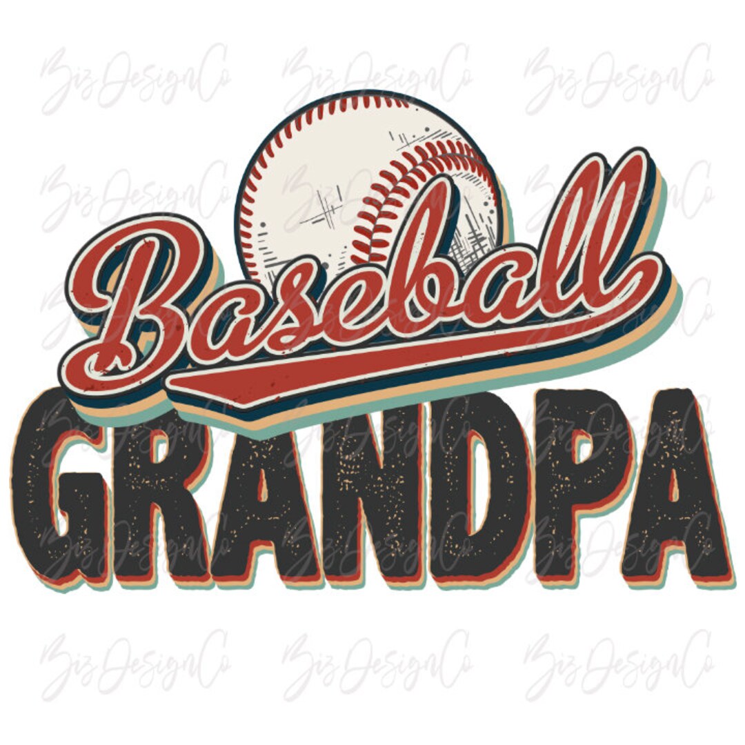 Retro Baseball Grandpa Png, Vintage Baseball Sublimation Designs ...