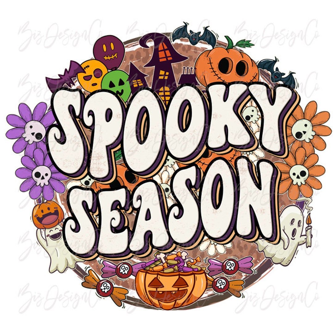 Retro Spooky Season Png Groovy Halloween Sublimation Designs - Etsy