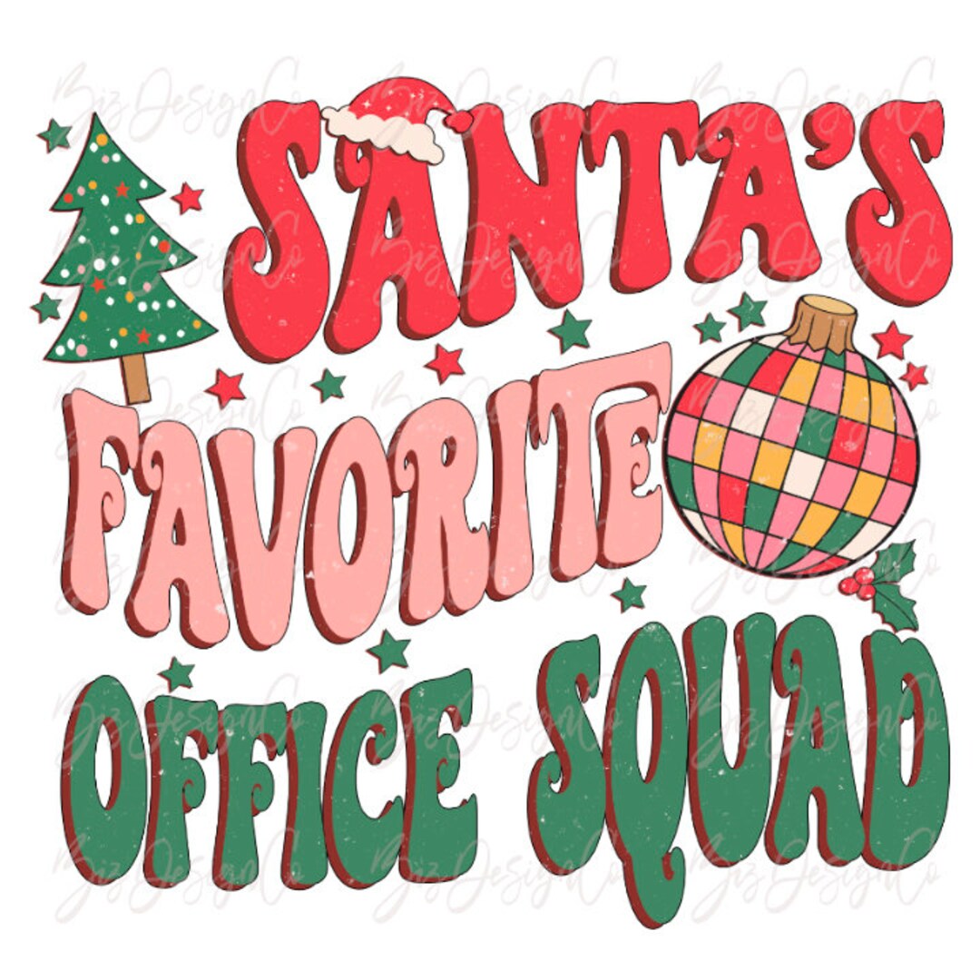 Santa's Favorite Office Squad Png, Groovy Christmas Sublimation Designs ...
