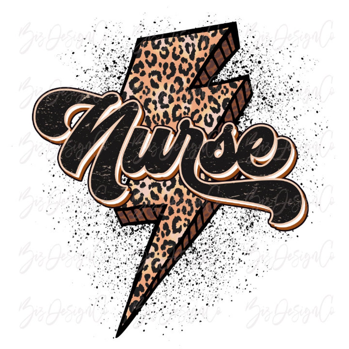 Leopard Nurse Sublimation Designs Downloads, Lightening Bolt Back to ...