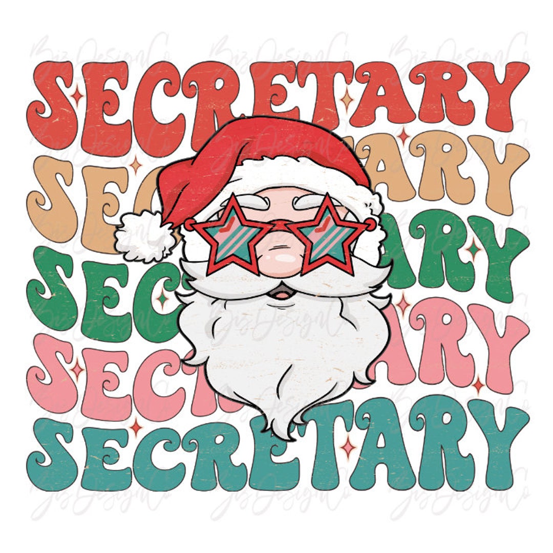 Santa's Favorite Secretary Png, Groovy Christmas Sublimation Designs ...