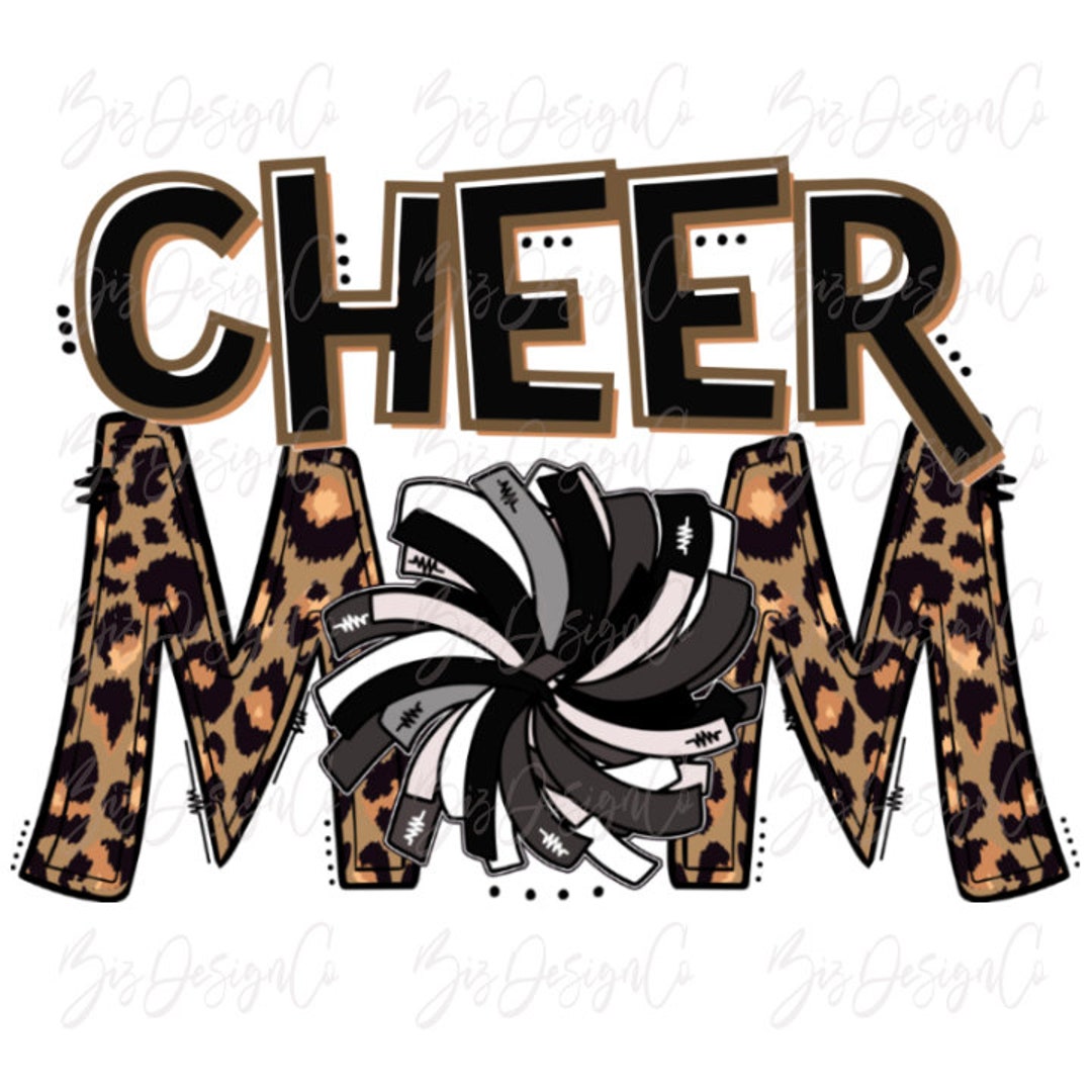 Leopard Cheer Mom Png, RETRO Sports Sublimation Designs Downloads ...