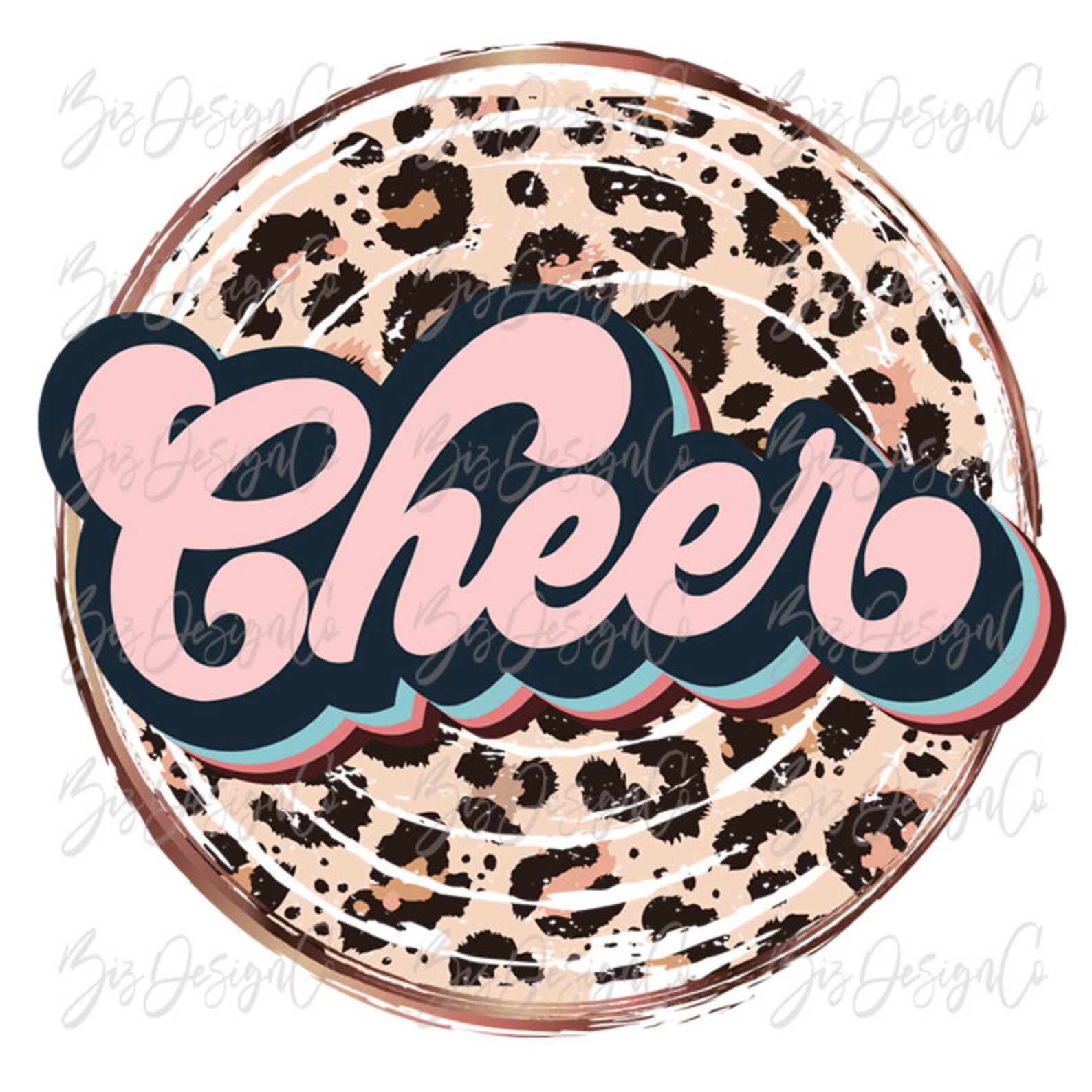 Leopard Cheer Png RETRO Sports Sublimation Designs Downloads | Etsy