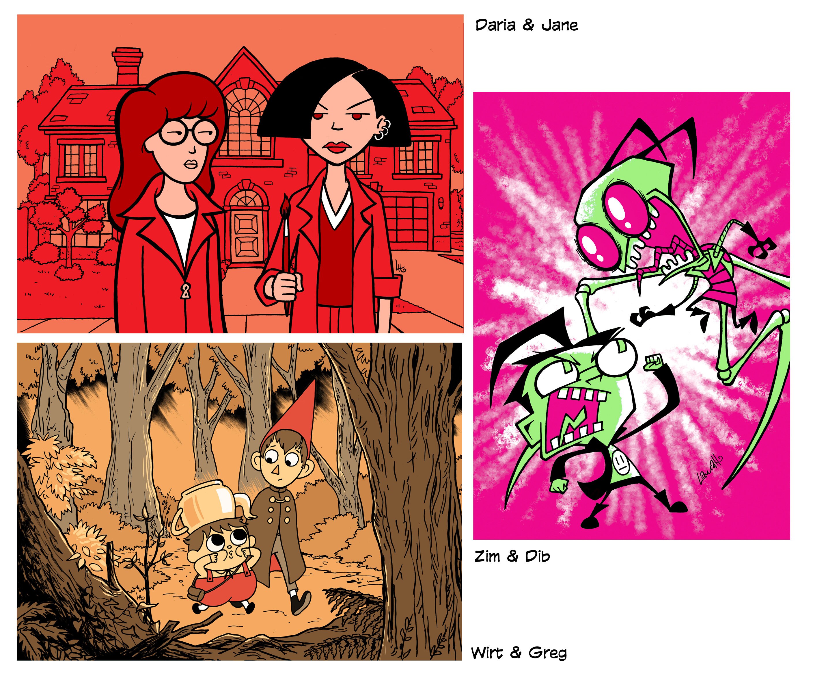 Cartoon Classic Duos Mini-prints 5 X 7" - Etsy