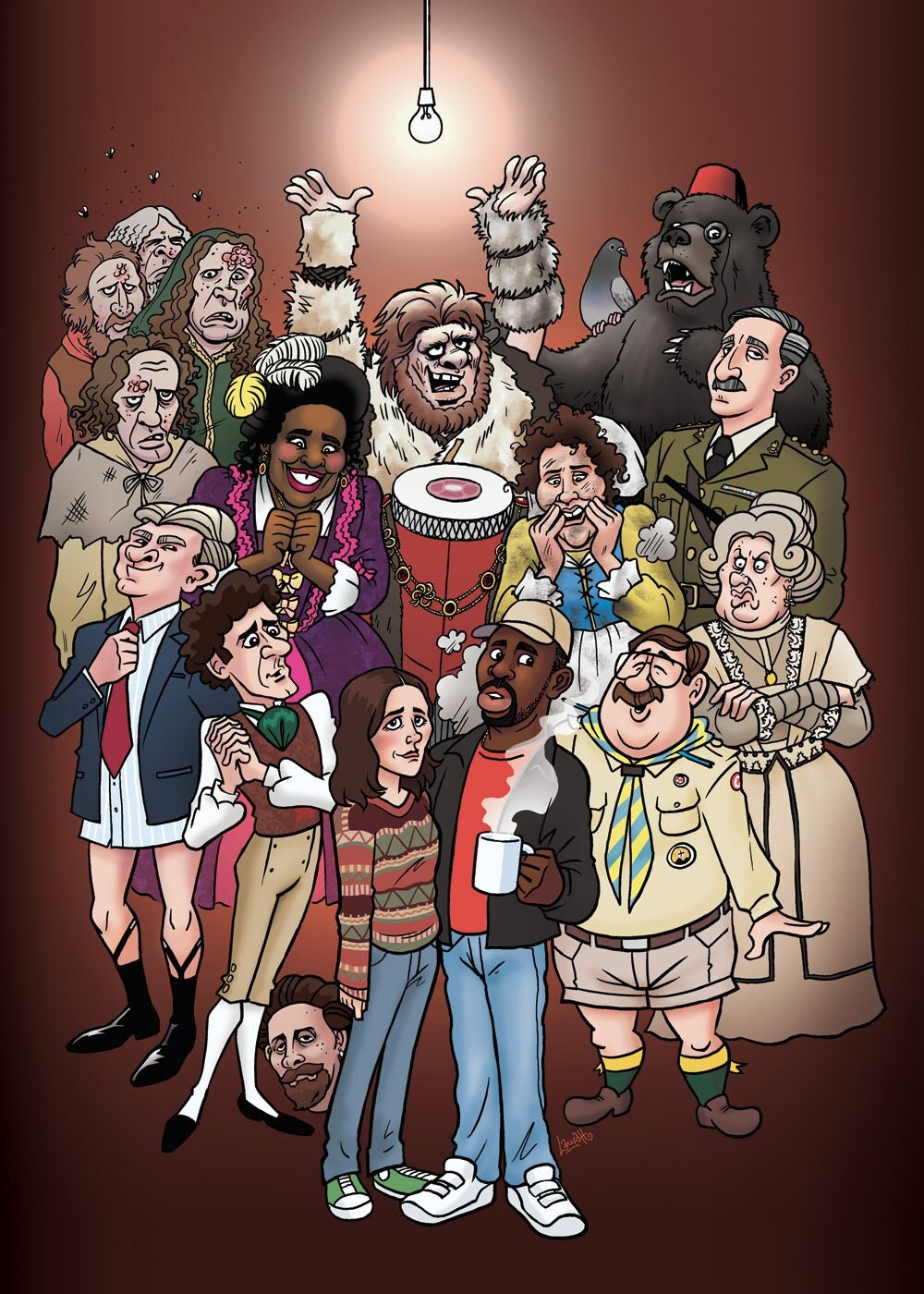 BBC Ghosts Button House Group Portrait A3 297 X 210mm Poster Print ...