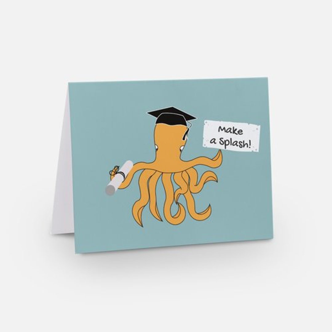 Graduation Greeting Card - Octopus - Make a Splash - Etsy