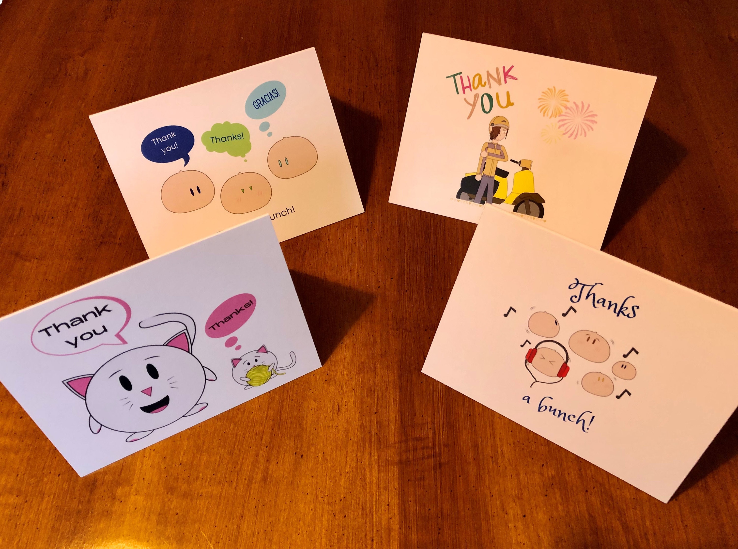 10 Thank You Cards - Assorted - Manga Art - Etsy