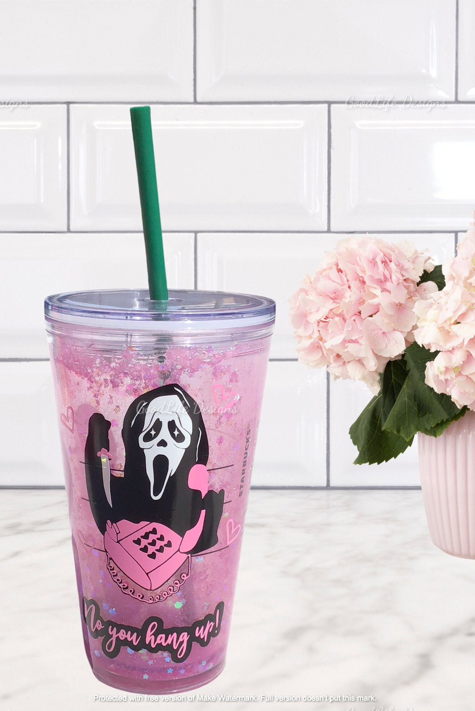 Scream Pink Snow Globe Tumbler 16 Oz Grande - Etsy Scream Pink Snow Globe Tumbler 16 Oz Grande - Etsy