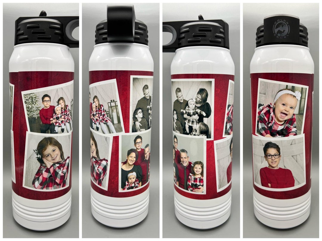 Customized Photo Collage Water Bottle - Etsy