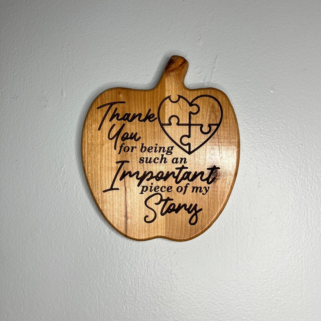 Wooden Apple Plaque: Autism Awareness Gift, Teacher Appreciation - Etsy