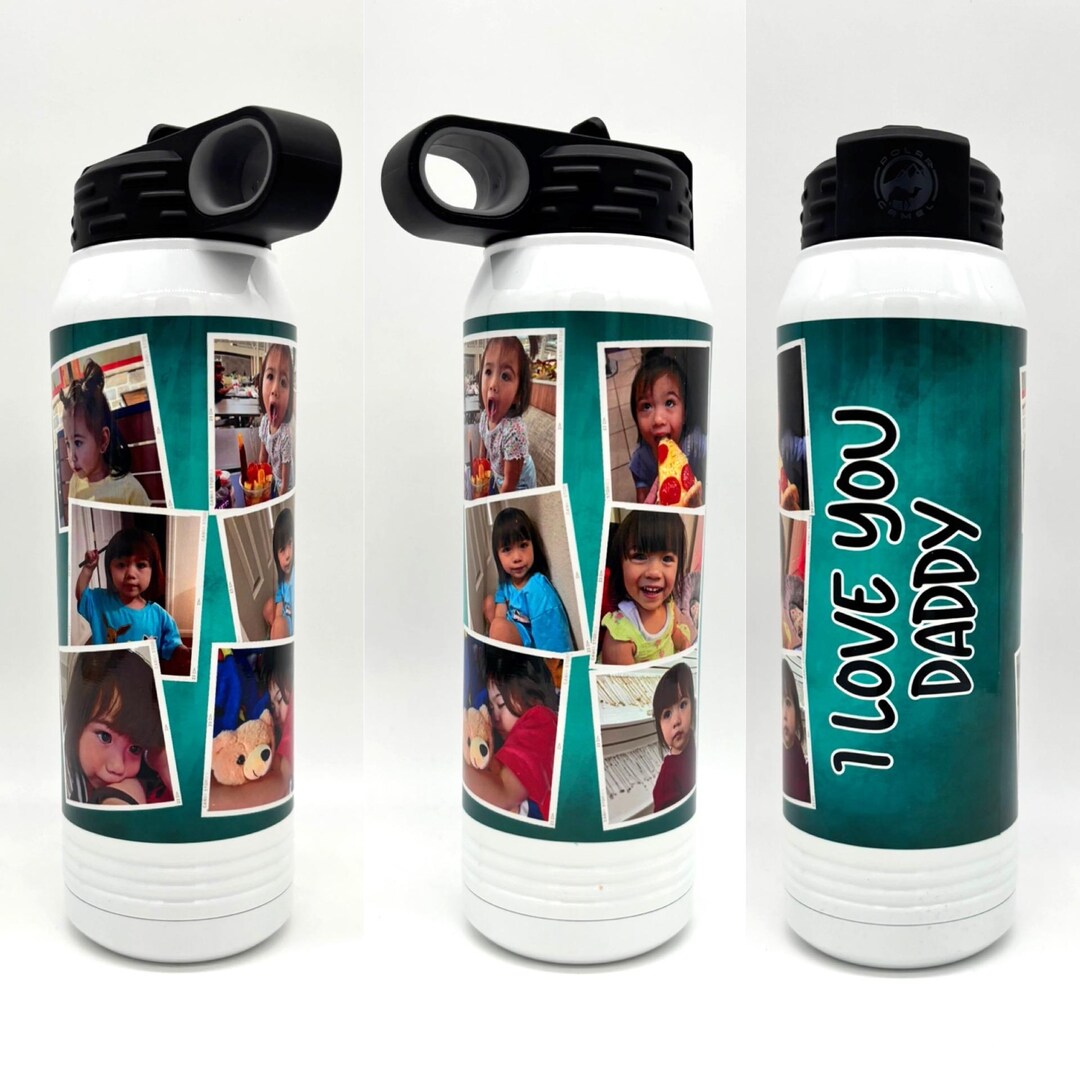 Customized Photo Collage Water Bottle - Etsy