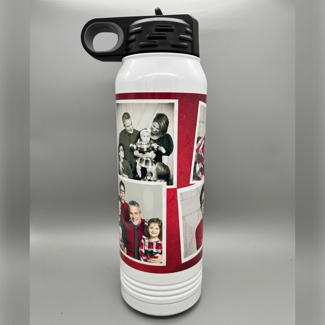 Customized Photo Collage Water Bottle - Etsy