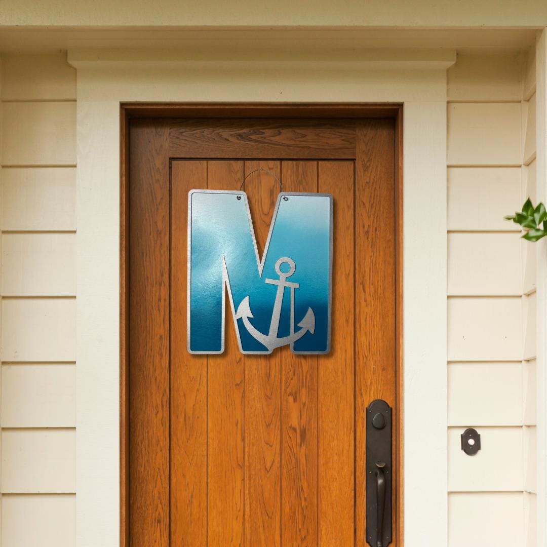 Nautical Letter Door Sign: Custom Baltic Birch Anchor Decor - Etsy