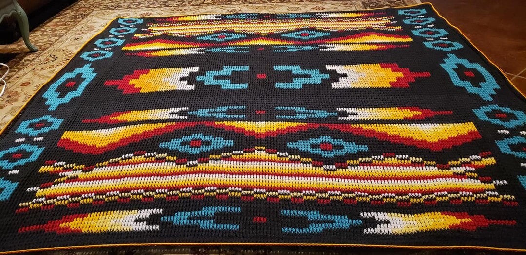 Native American Beadwork Crochet Blanket / Afghan "kennedy" Pattern # ...