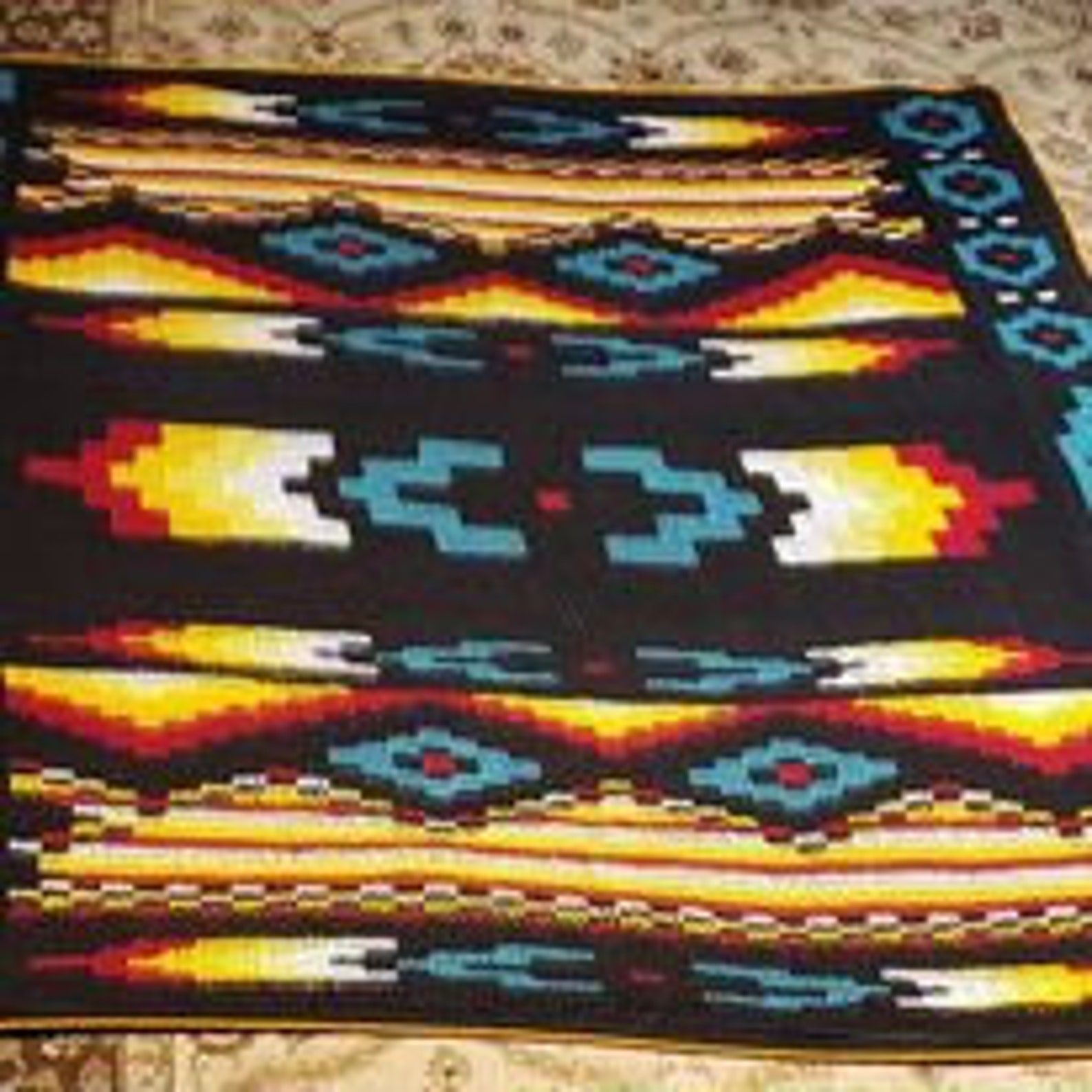 Native American Beadwork Crochet Blanket / Afghan "kennedy" Pattern # ...