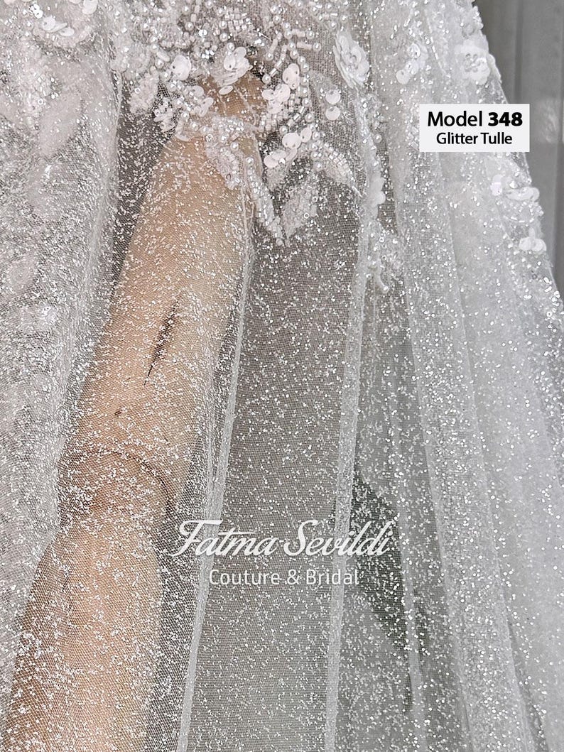 Glitter Cathedral Wedding Veil, Beaded Lace Mantilla Edge, Hijab Option ...
