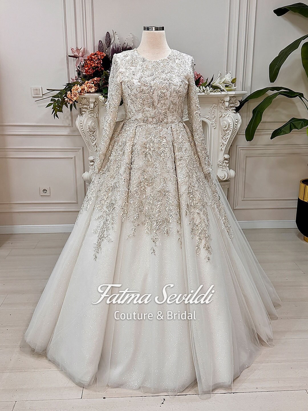 Muslim Wedding Dress, 3D Beaded Lace, Plus Size - Etsy