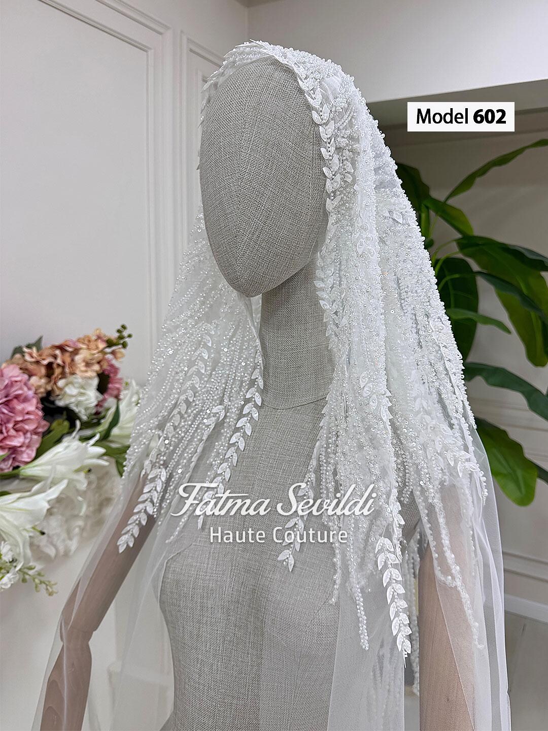 PART2 Lace Cathedral Veil: Beaded Wedding Veil, Hijab Head Set - Etsy ...