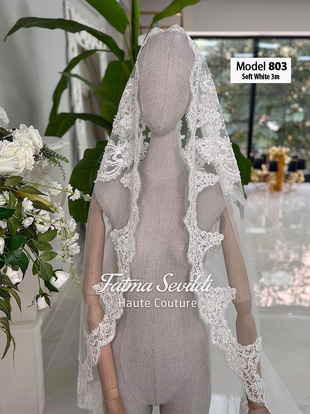 PART9 Lace Cathedral Veil: Beaded Wedding Veil, Hijab Head Set - Etsy