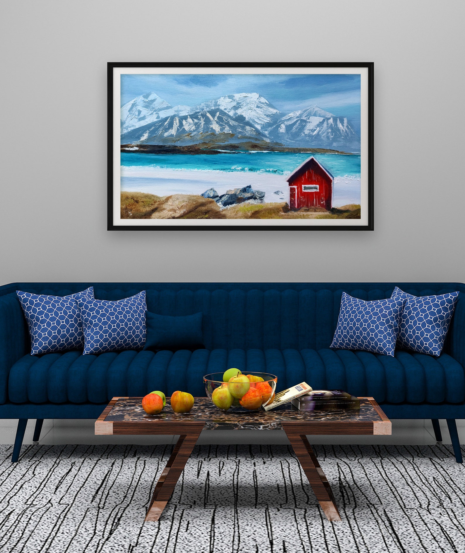 Scandinavian Painting Northern Original Oil Mountain Wall Art | Etsy